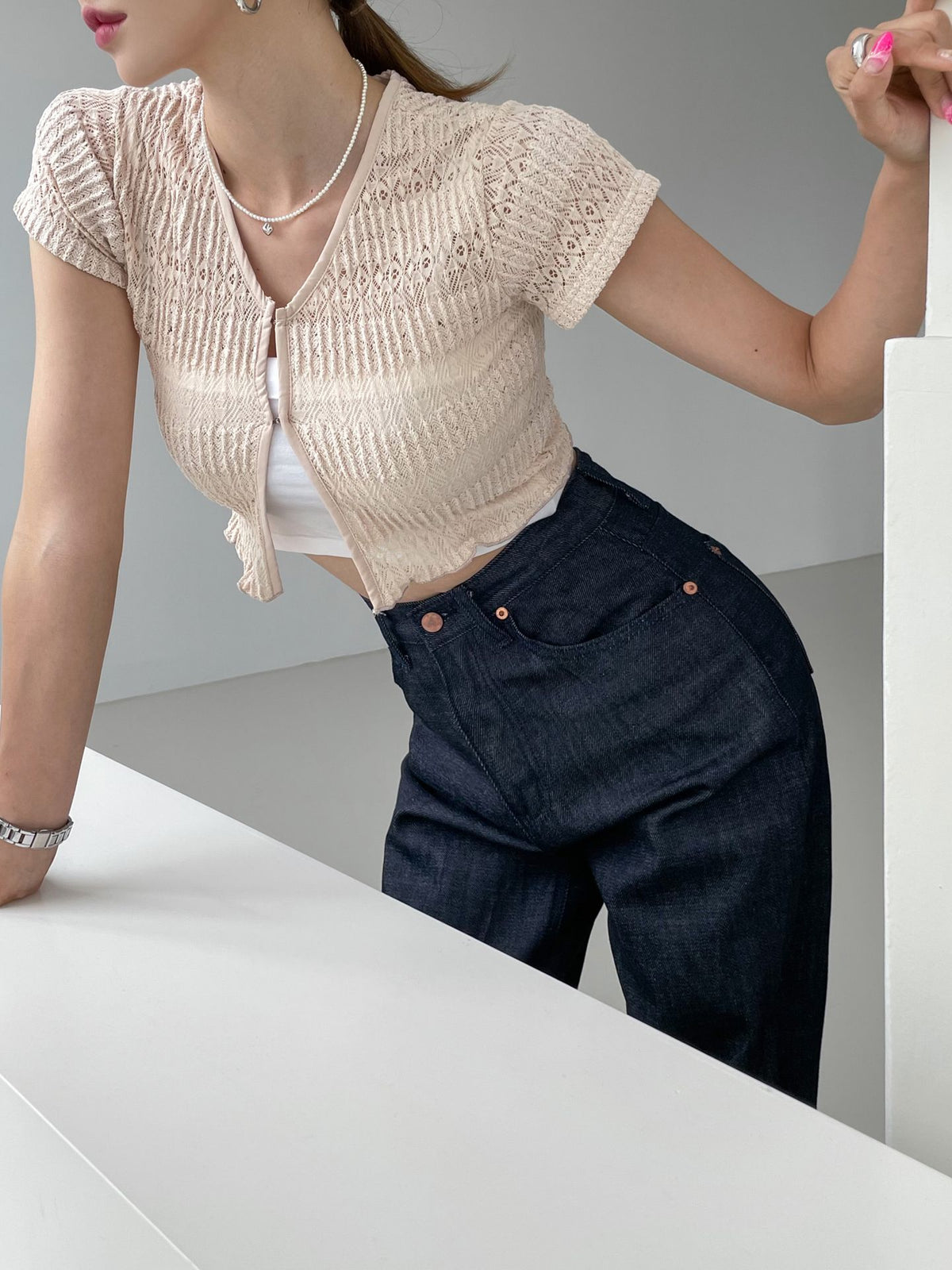 Cute Crop Jacquard Cardigan – K-FASHION